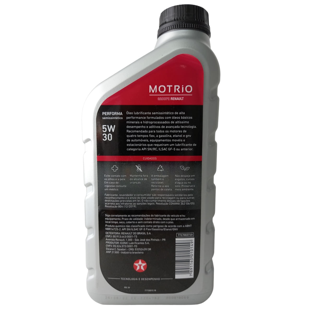 Óleo Lubrificante do Motor SN 5w30 Semissintético MOTRIO/RENAULT 1L