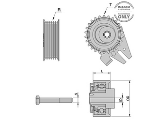 Polia Desviadora da Correia do Alternador Fiorino, Palio, Siena, Strada ...