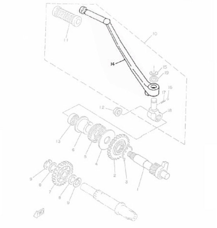 Pedal de Partida RD 125Z RD 135Z Original Yamaha